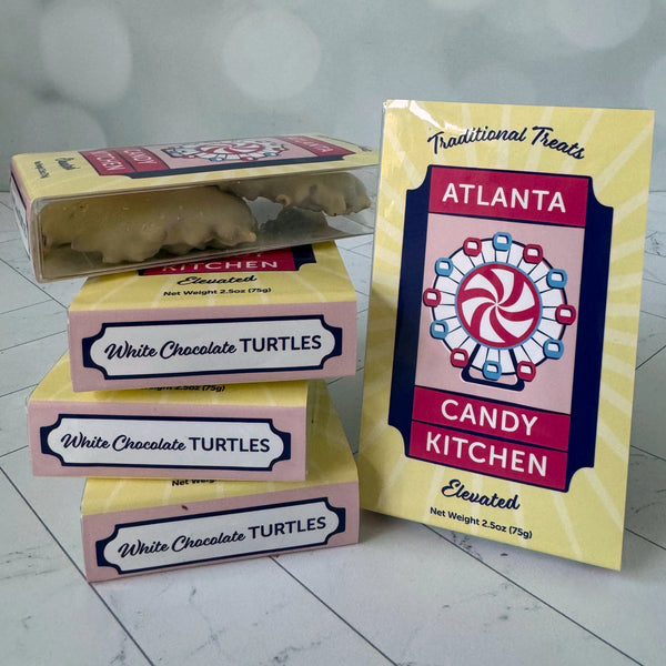 White Chocolate Pecan Turtles - Atlanta Candy Kitchen